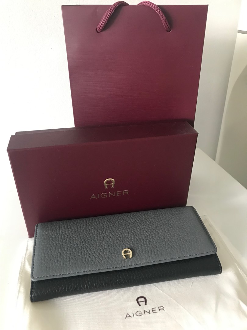 Etienne Aigner Leather 2Tone - card and bank notes long wallet, Luxury ...