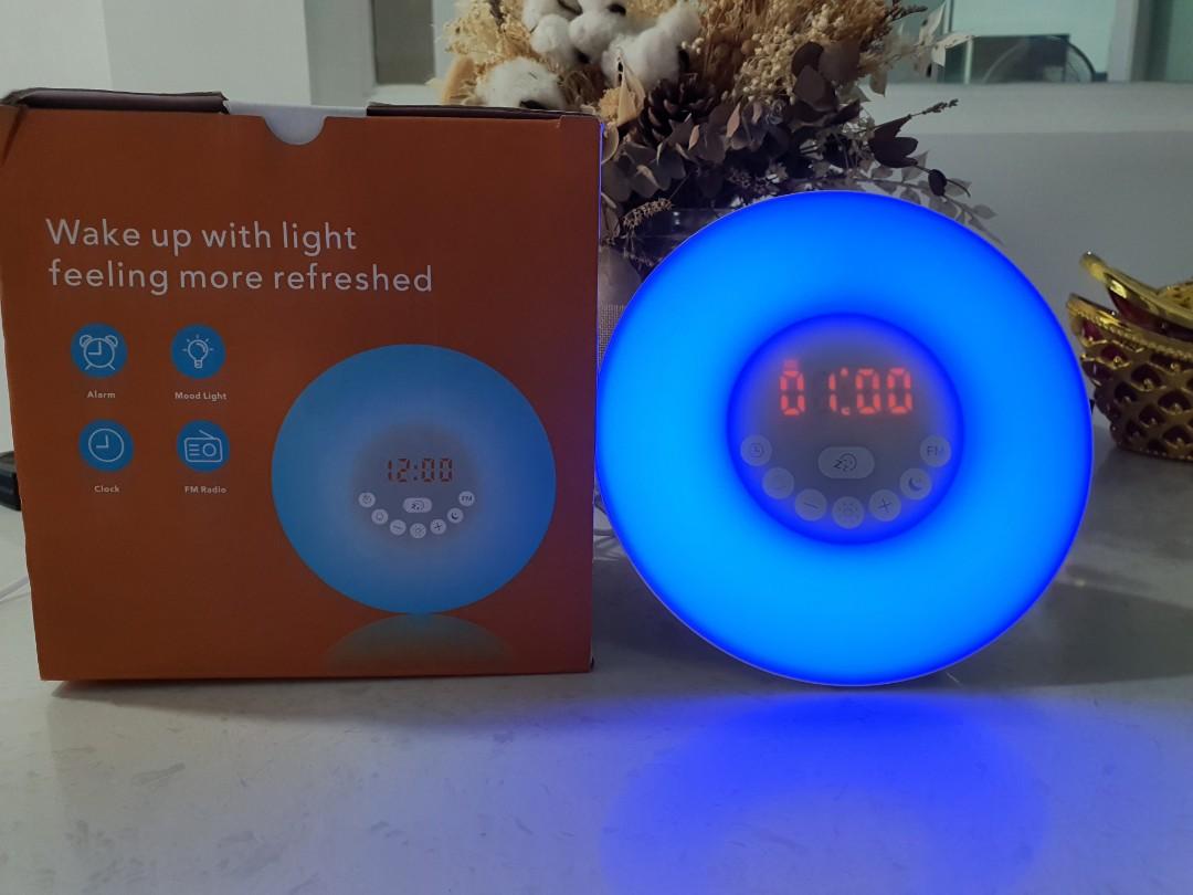 LED Alarm Clock w Mood Light, Furniture & Home Living, Lighting & Fans ...