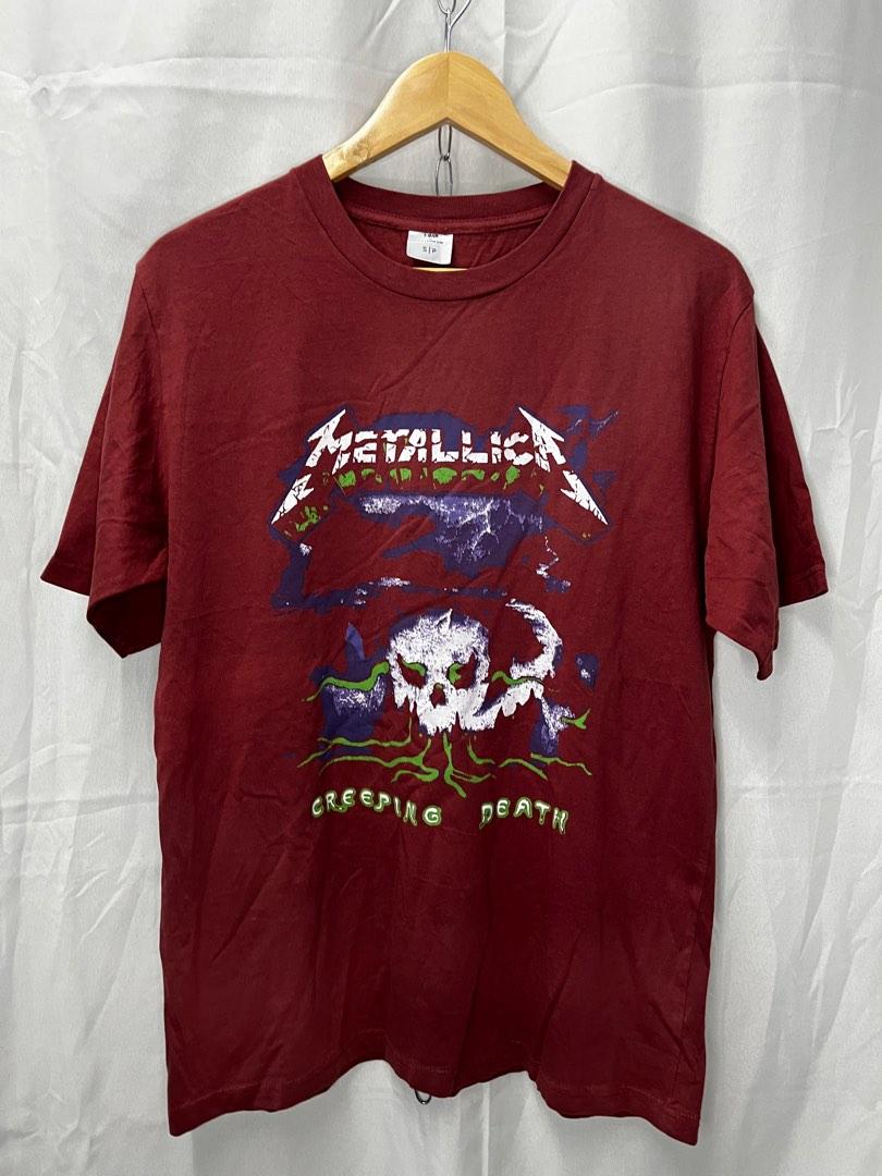 Metallica maroon shirt t-bar (cotton-on), Men's Fashion, Tops & Sets ...