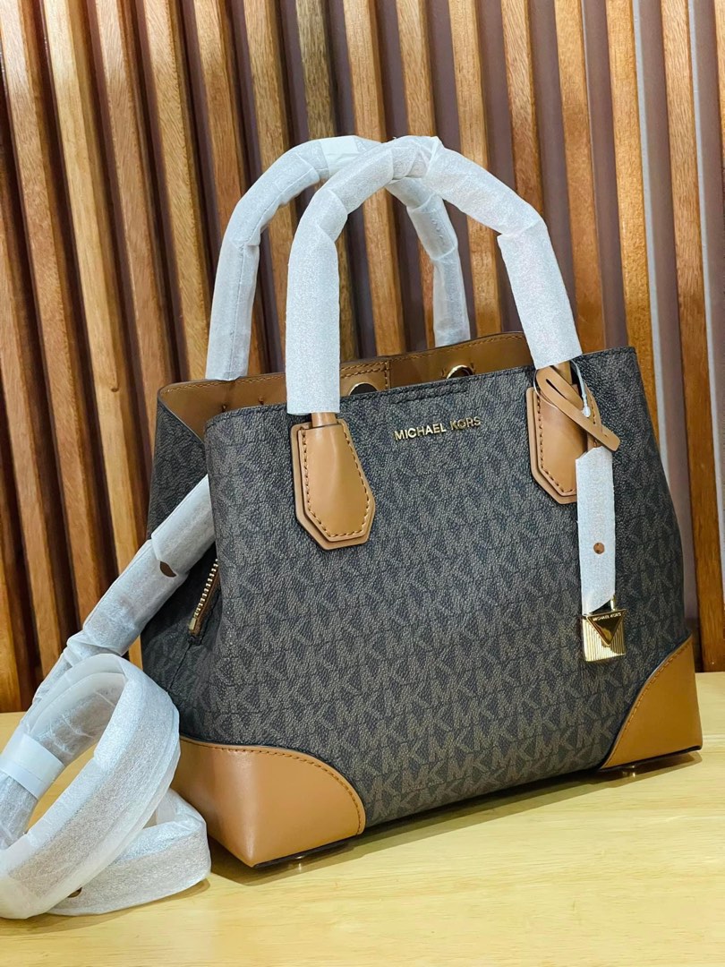 MK Mercer Gallery Small Center Zip Satchel Xbody Mono brown, Women's ...