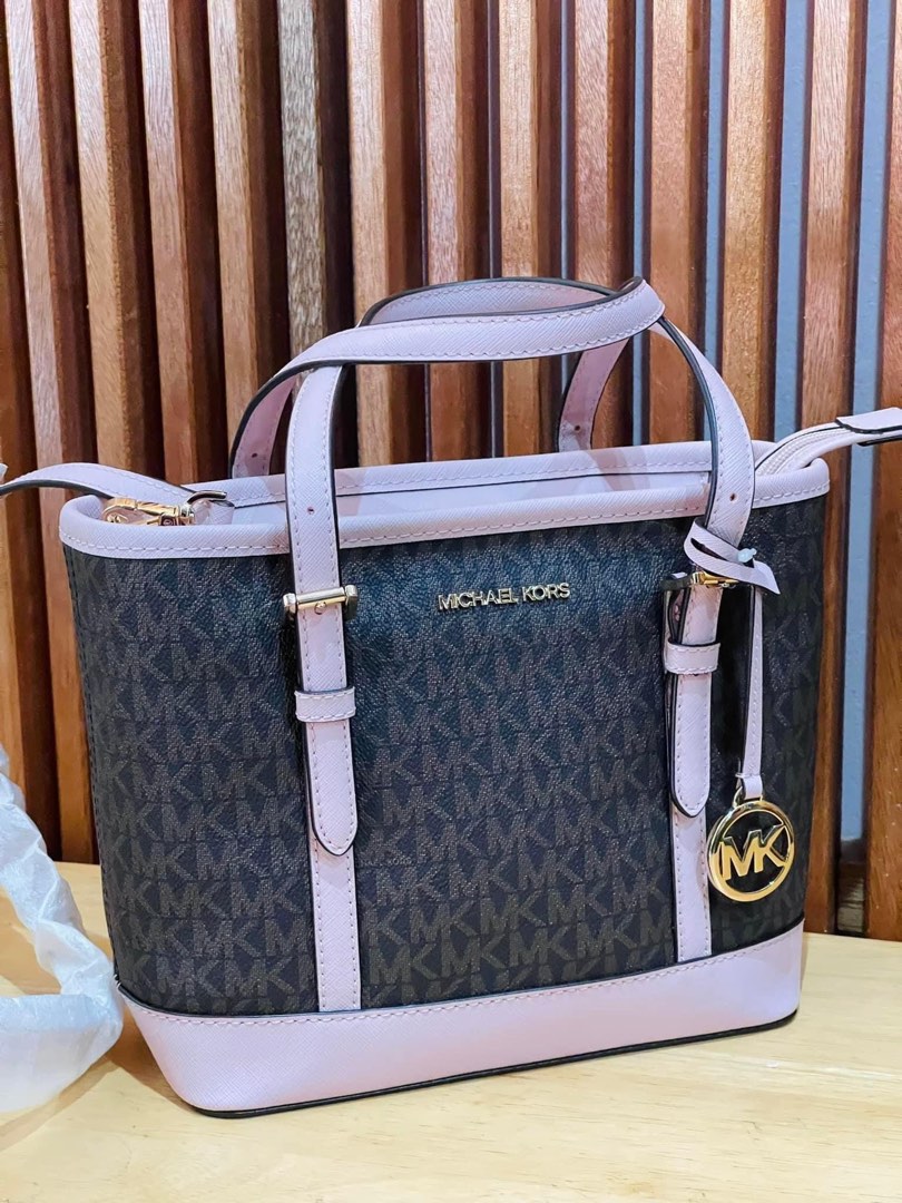 MK XS Carryall Tote Brown Powder Blush, Women's Fashion, Bags & Wallets ...