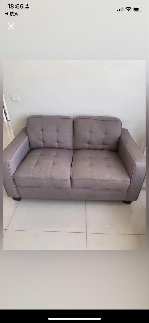 Move out sale Sofa 2 seaters Grey Fabric Sofa, Furniture & Home Living ...