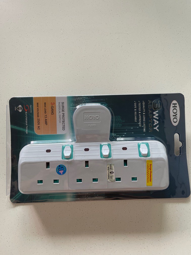 Multi plug 3 way adapter, TV & Home Appliances, Electrical, Adaptors ...