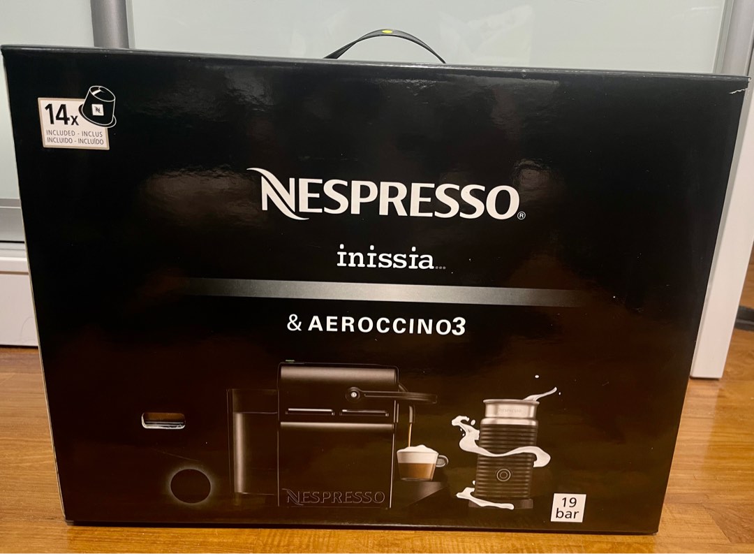 Nespresso Inissia with Aeroccino 3, TV & Home Appliances, Kitchen ...