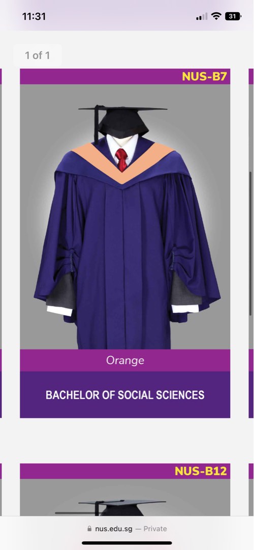 NUS Graduation Gown FASS with cap, Women's Fashion, Coats, Jackets and ...