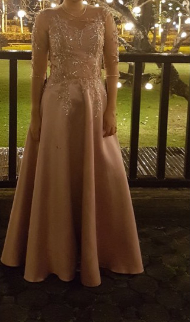 Old Rose Entourage Gown, Women's Fashion, Dresses & Sets, Evening ...