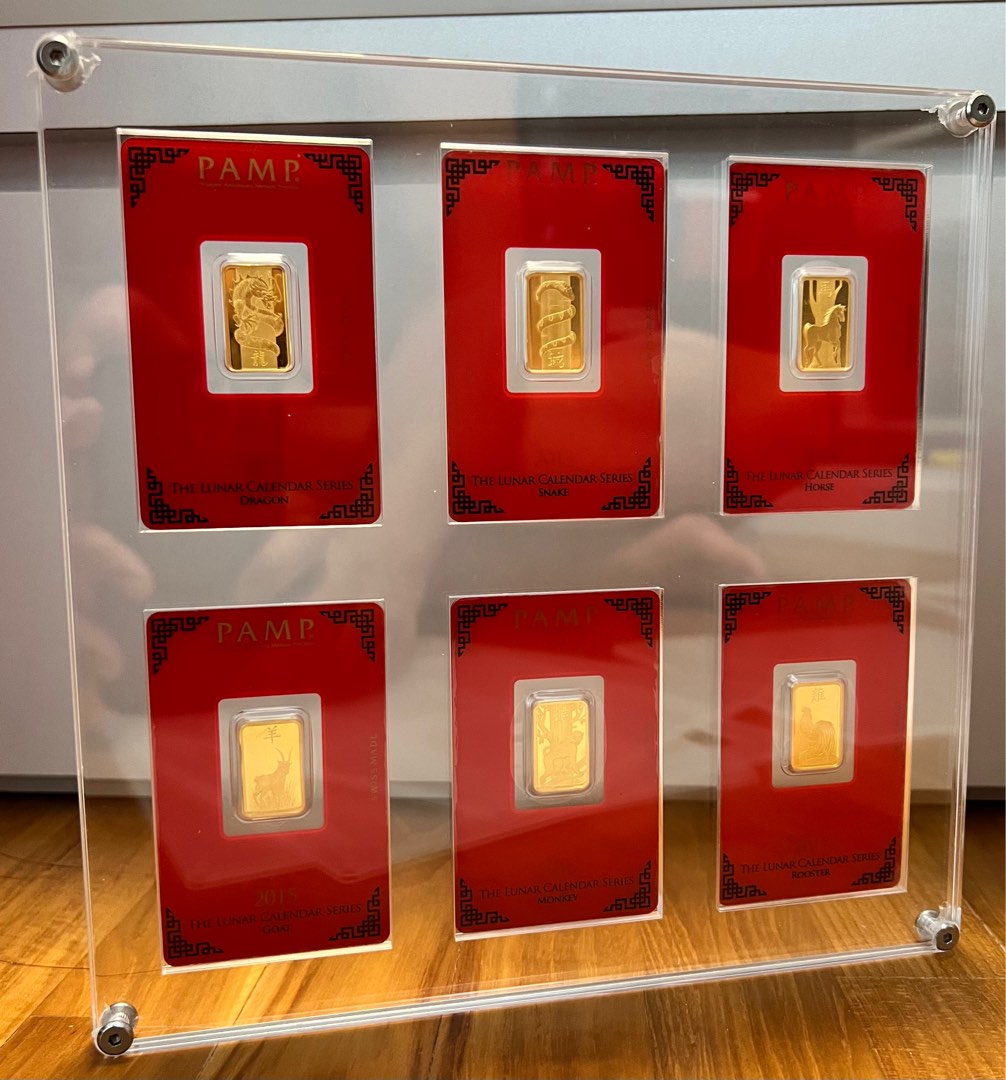 Pamp Lunar Gold Series Bar 5g or 1oz Customise Acrylic Display, Hobbies ...