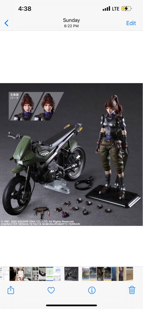 Play Arts Kai FFVII Jessie Raspberry with Bike Set, Hobbies & Toys ...