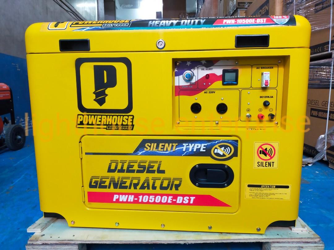 POWERHOUSE 10kva Diesel Silent Type Generator with Battery for Electric ...