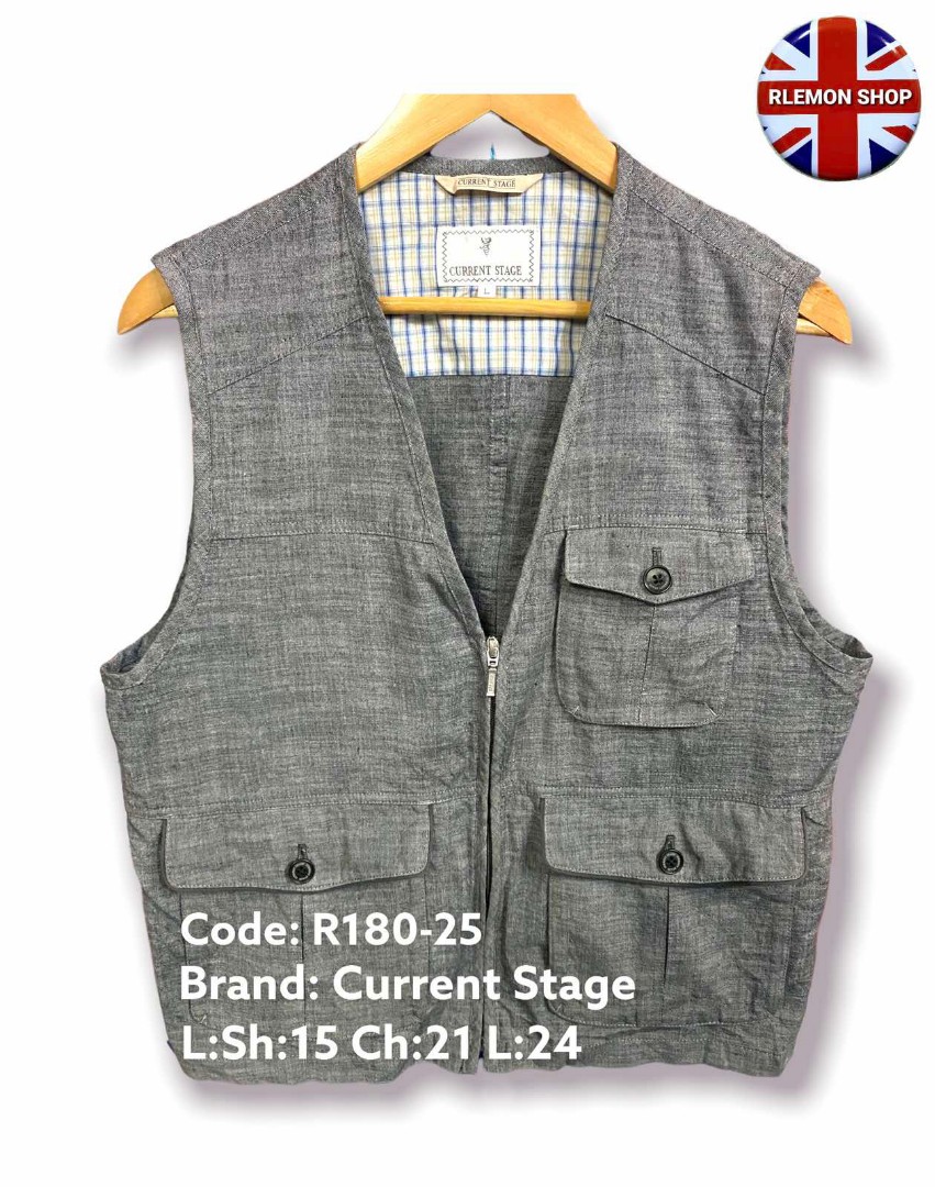 R180-25 CURRENT STAGE Chaleco Vest, Men's Fashion, Coats, Jackets and ...