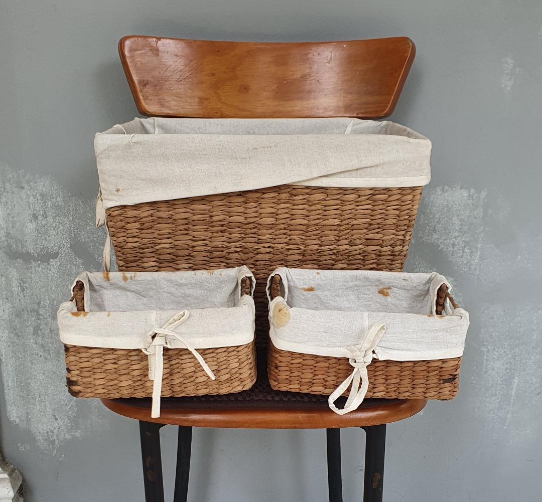 Rattan Storage Basket with Cloth No. 1, Furniture & Home Living, Home ...