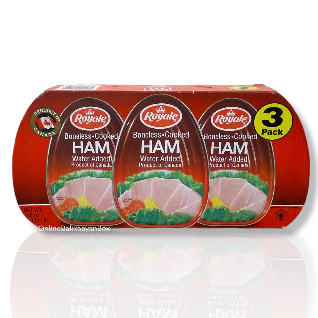 Royale Boneless Cooked Ham Pack of 3, Food & Drinks, Packaged & Instant ...