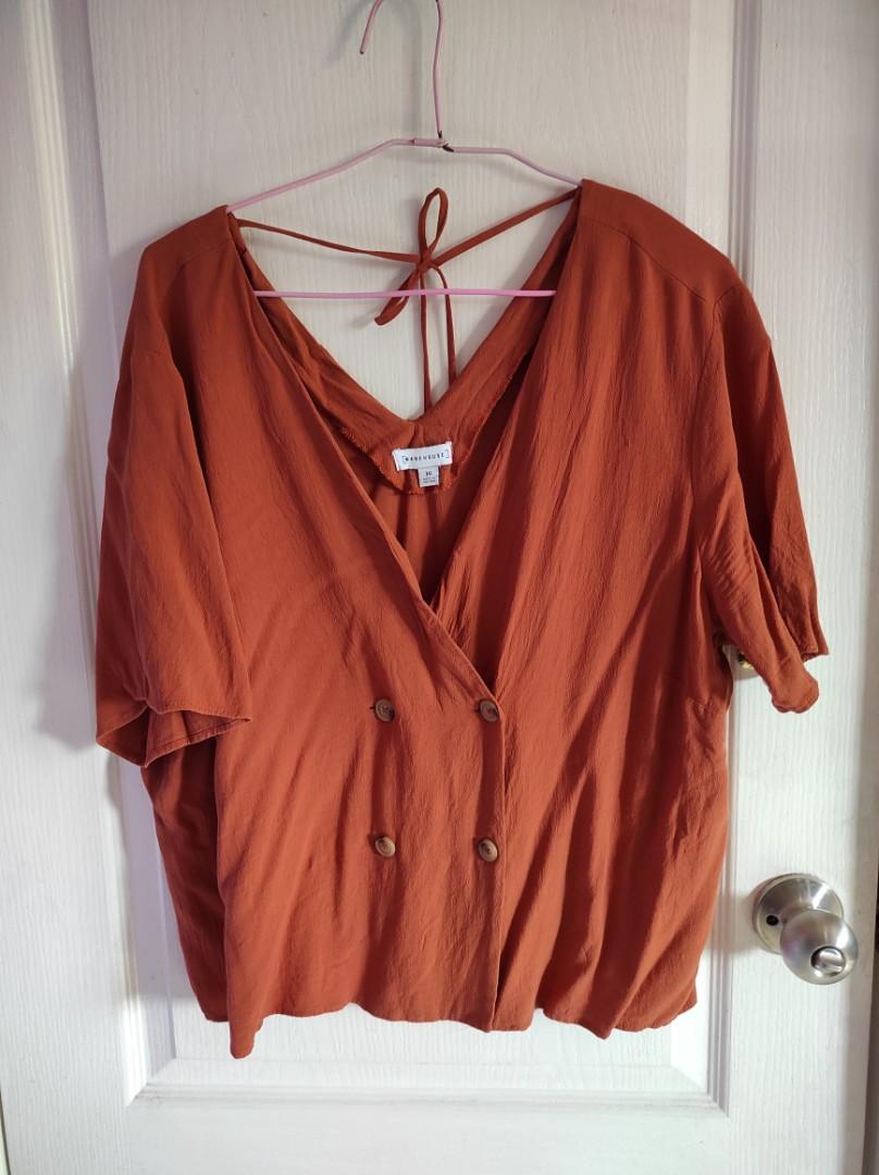 Rust-colored top Warehouse brand, Women's Fashion, Tops, Blouses on ...
