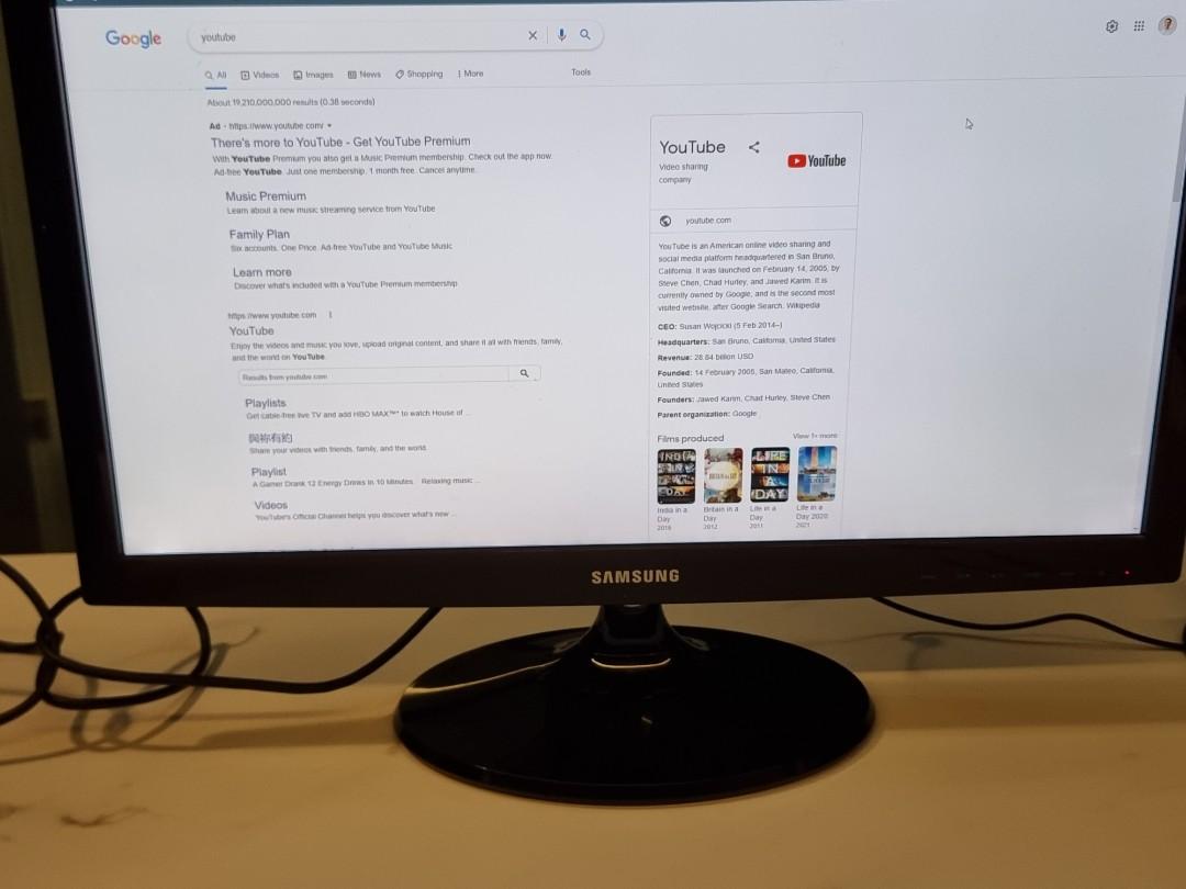Samsung 24 inch PC monitor w cables, Computers & Tech, Parts ...