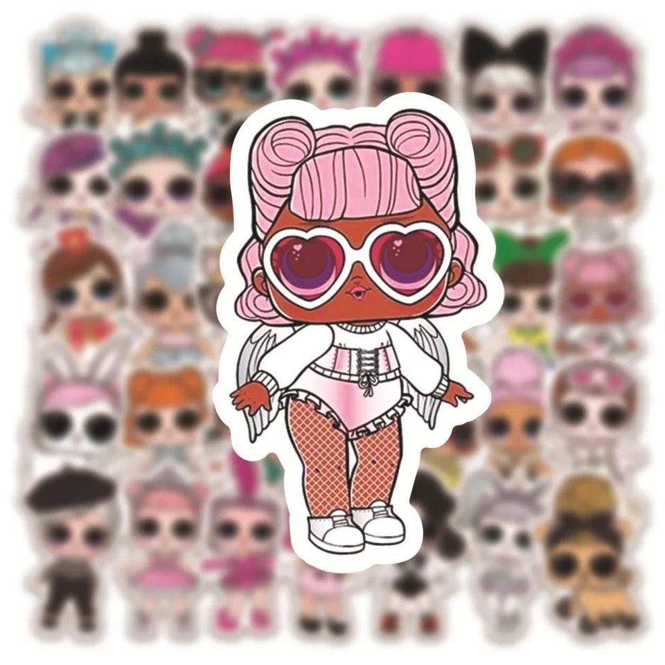(Stickers) 50pc LOL Surprise Dolls Outfits Trendy Outrageous Littles ...