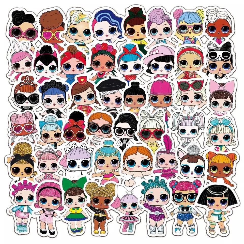 (Stickers) 50pc LOL Surprise Dolls Outfits Trendy Outrageous Littles ...