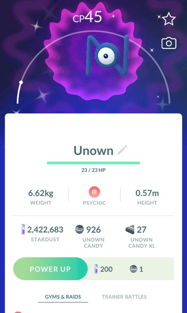 Shiny Unown Y/O/A/N Pokemon Go, Video Gaming, Video Games, Nintendo on ...