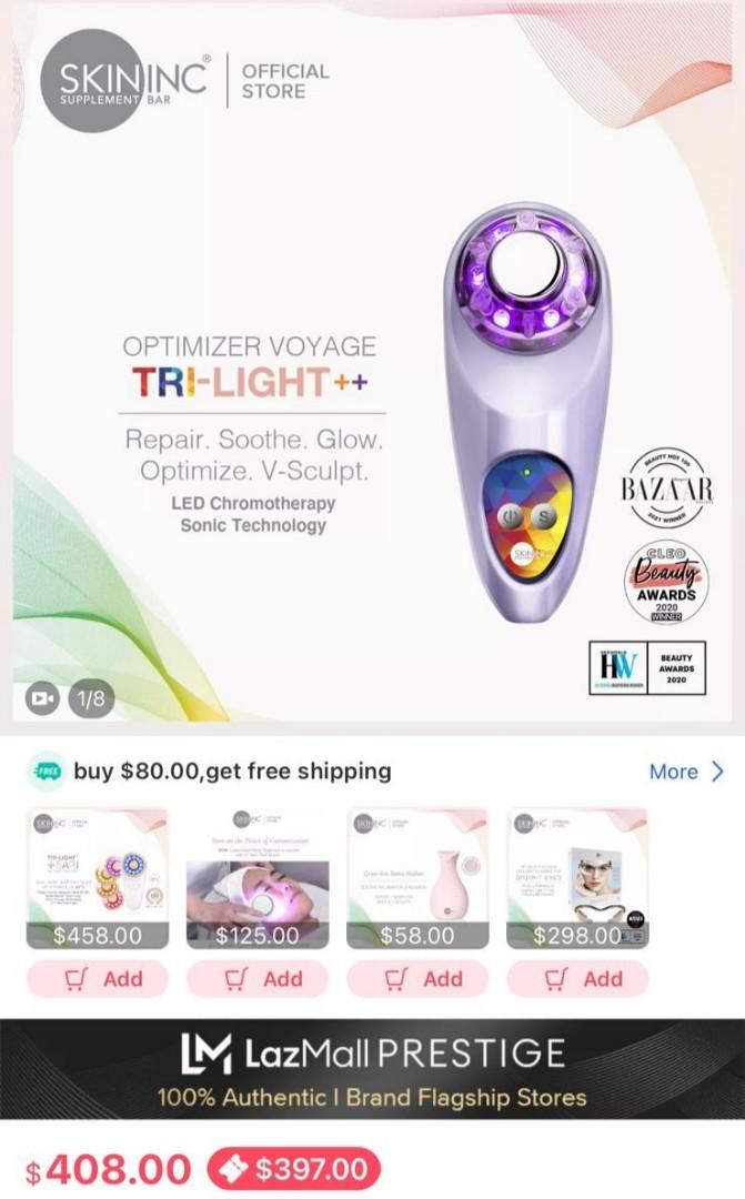SkinINC optimizer voyage tri light ++, Beauty & Personal Care, Face ...