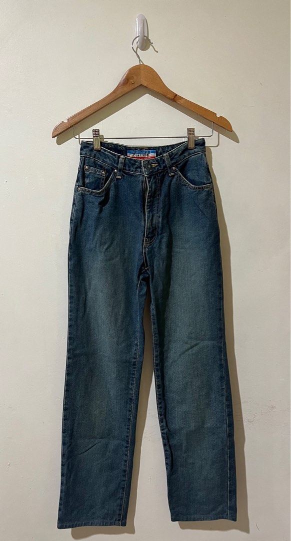 SOMETHING by Edwin Hight Waist Straight Cut Jeans / Mom Jeans, Women's ...