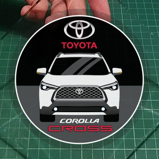 Static Cling Car Decals: TOYOTA Corolla Cross . 11cm diameter. Free ...