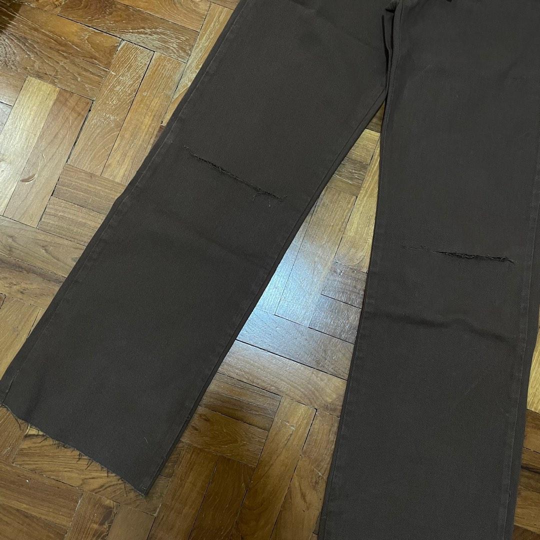 stradivarius brown ripped jeans, Women's Fashion, Bottoms, Jeans ...