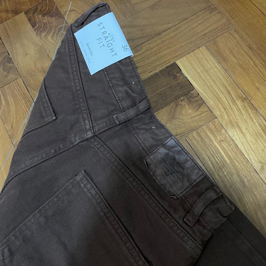 stradivarius brown ripped jeans, Women's Fashion, Bottoms, Jeans ...