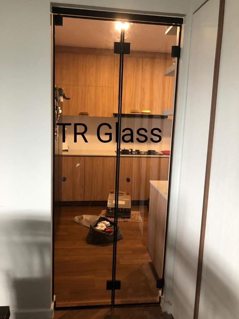 Tempered Glass Frameless Bi-Fold Door , Home Services, Others on Carousell