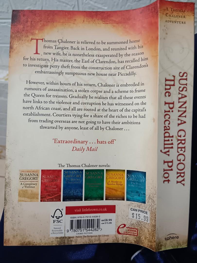 The Piccadilly Plot by Susanna Gregory, Hobbies & Toys, Books ...