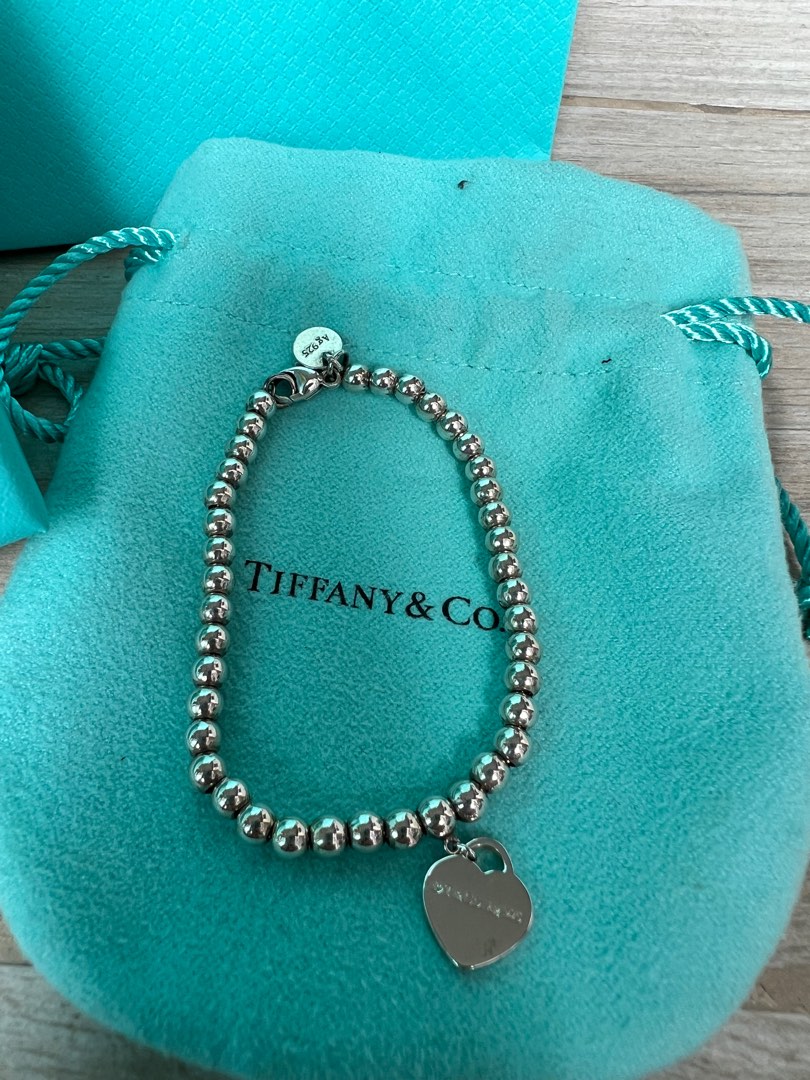 Tiffany Heart Tag Bead Bracelet, Women's Fashion, Jewelry & Organisers ...