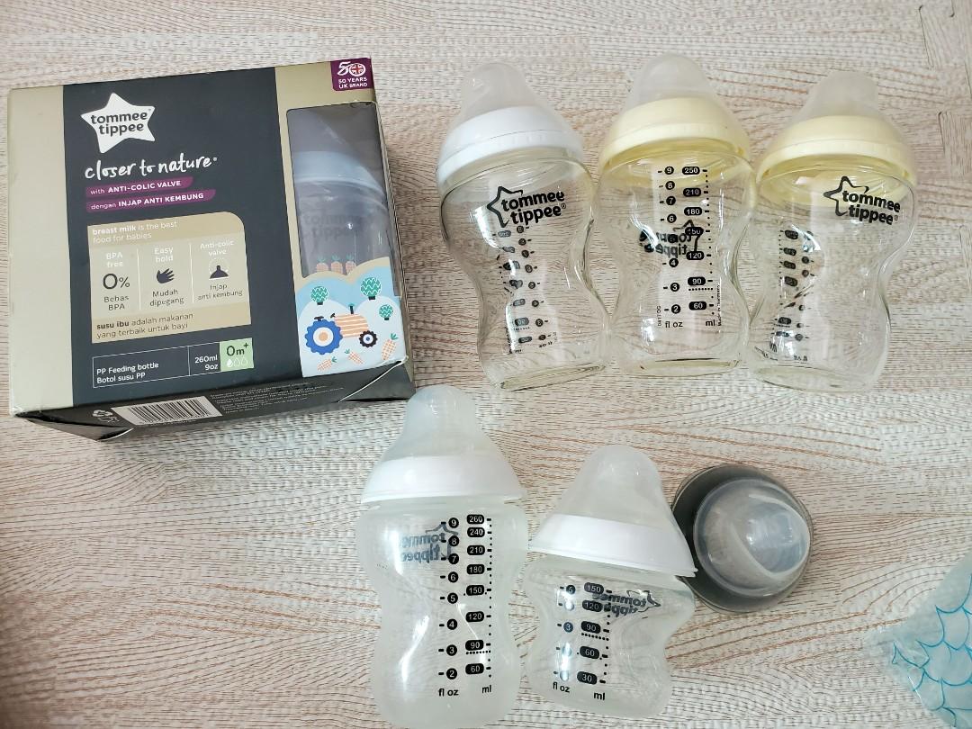 Tommee Tippee bottles glass and plastic, Babies & Kids, Nursing & Feeding, Breastfeeding ...