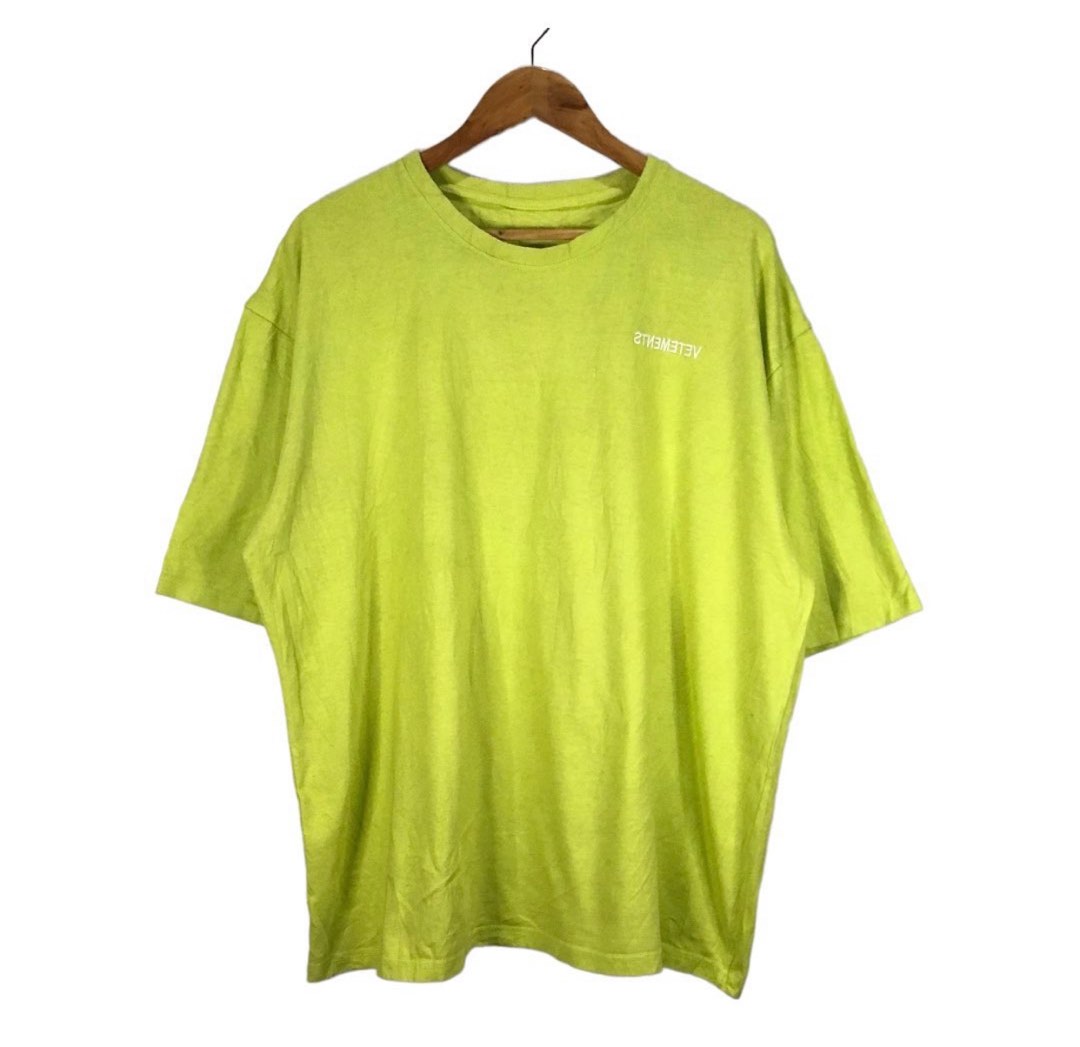 Vetements Neon Green Tee Shirt, Men's Fashion, Tops & Sets, Formal ...
