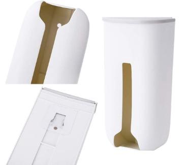 Wall Mounted Plastic Bag Holder Grocery Trash Bag Dispenser Plastic ...