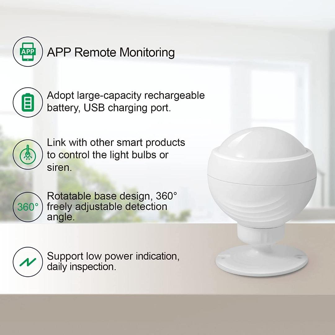 WIFI Motion Sensor, Smart Home Security Systems Battery Powered ...