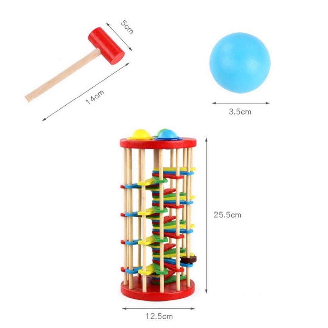 Wooden Knock Ball The Ladder, Hobbies & Toys, Toys & Games on Carousell