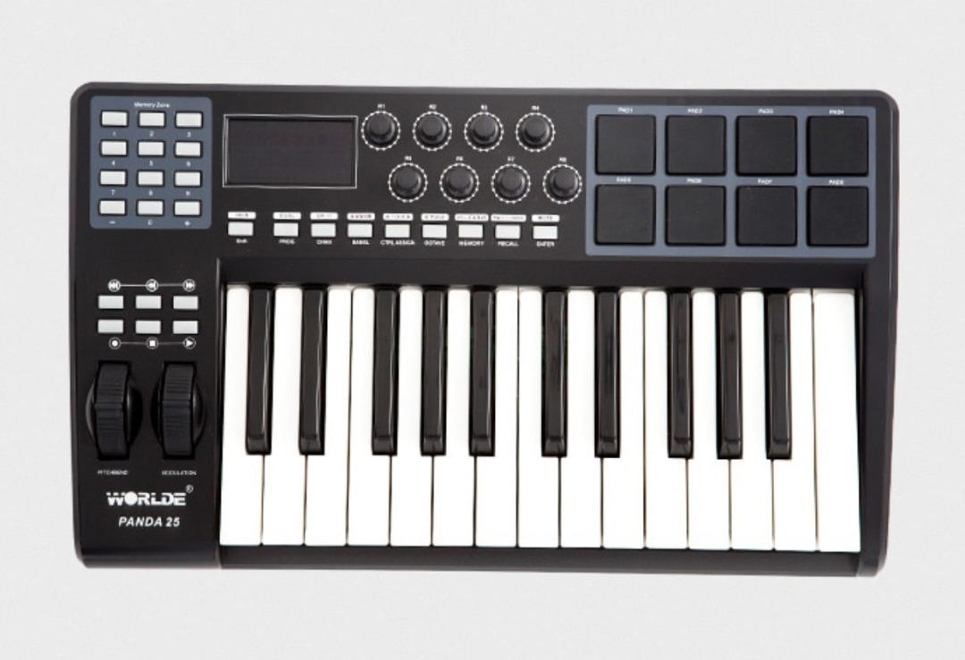 Worlde Panda Mini Portable 25-Key USB Keyboard and Drum Pad MIDI ...