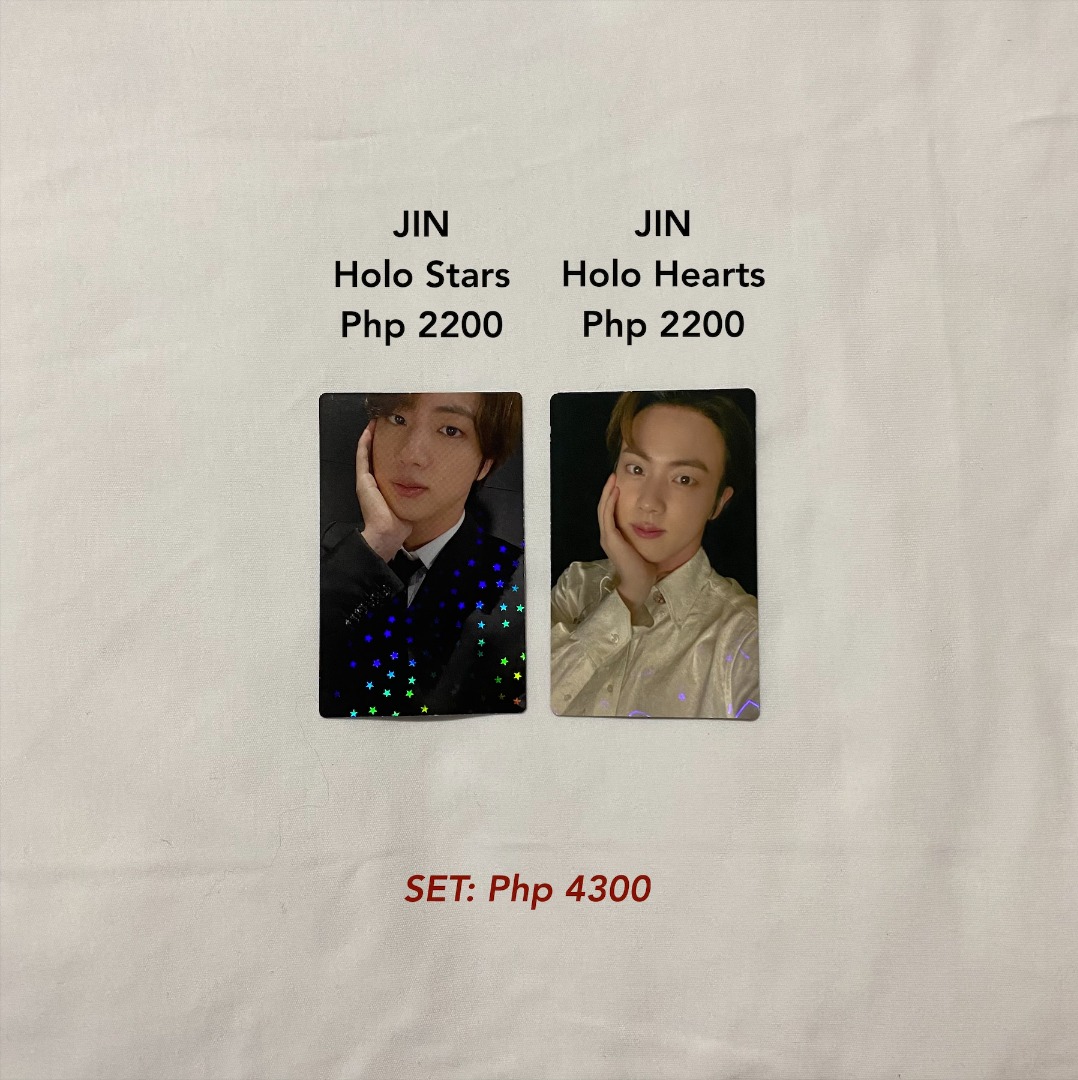 WTS LFB BTS Jin Holo Hears & Stars PC Japan Fanclub, Hobbies & Toys, Memorabilia & Collectibles ...