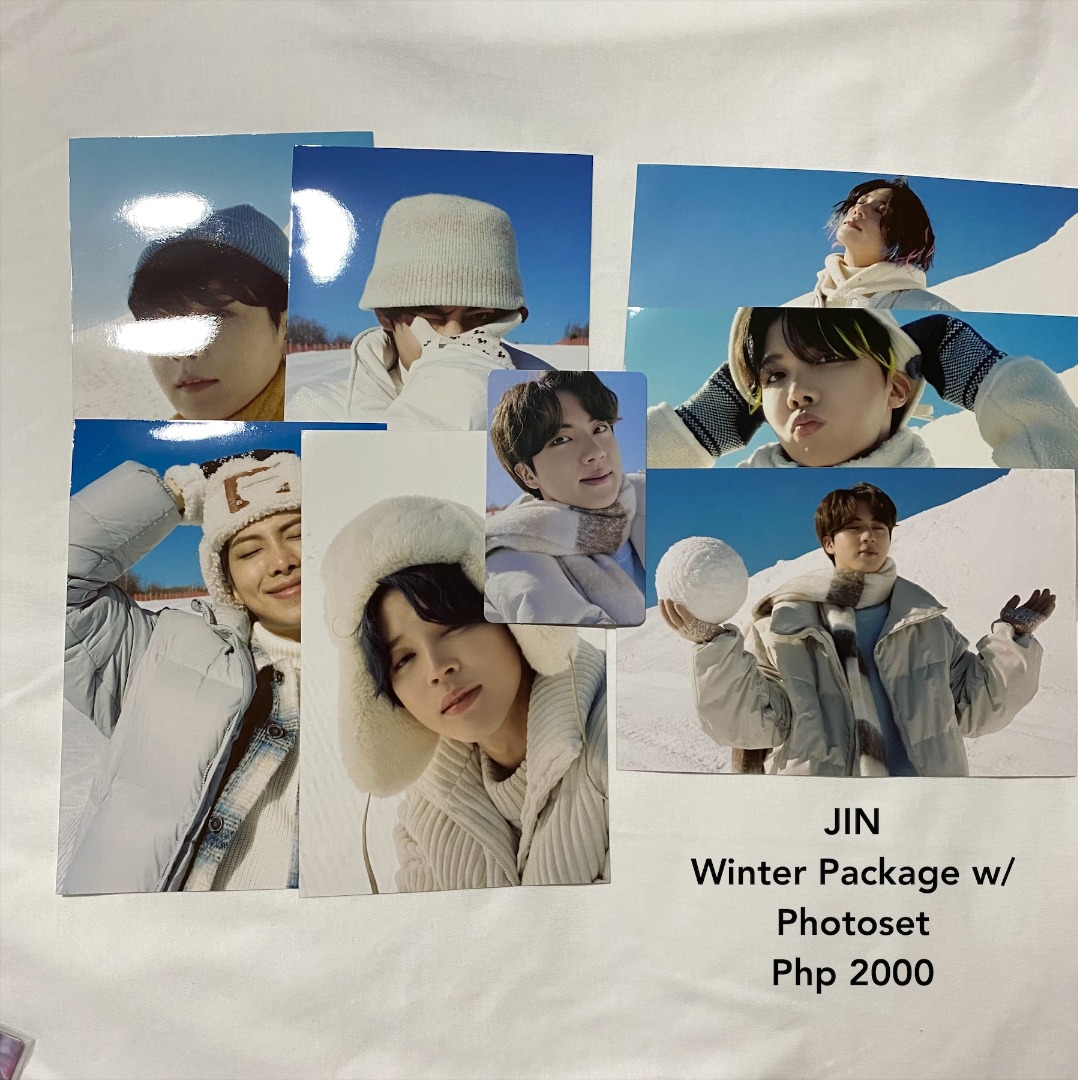 WTS LFB BTS Jin Winter Package PC + 4x6 Photo Set, Hobbies & Toys ...