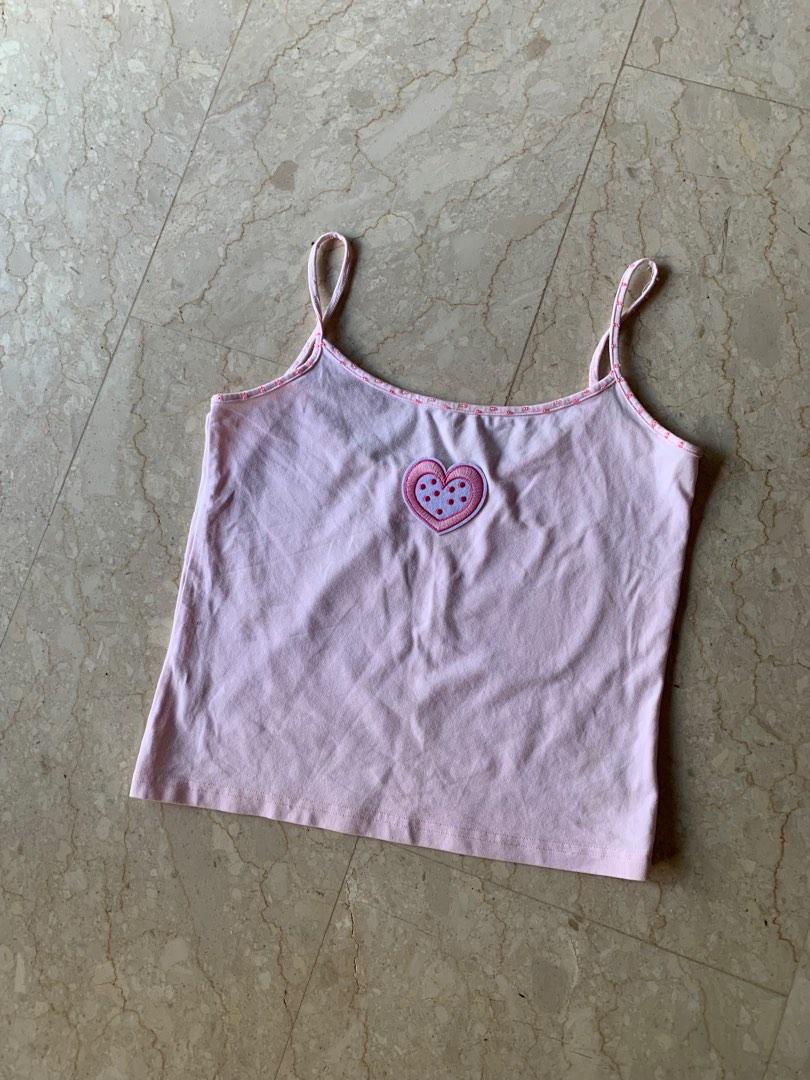 Y2k baby pink cami top 90s vintage , Women's Fashion, Tops, Sleeveless ...