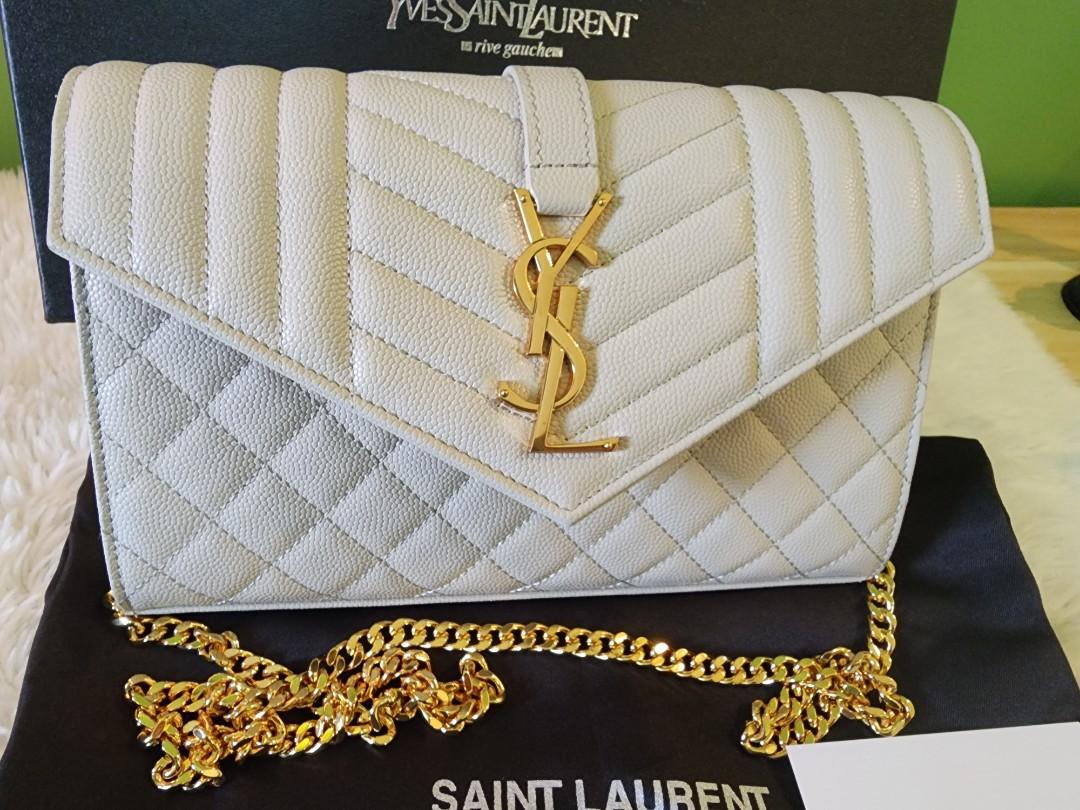 YSL Chevron Monogram WOC, Luxury, Bags & Wallets on Carousell