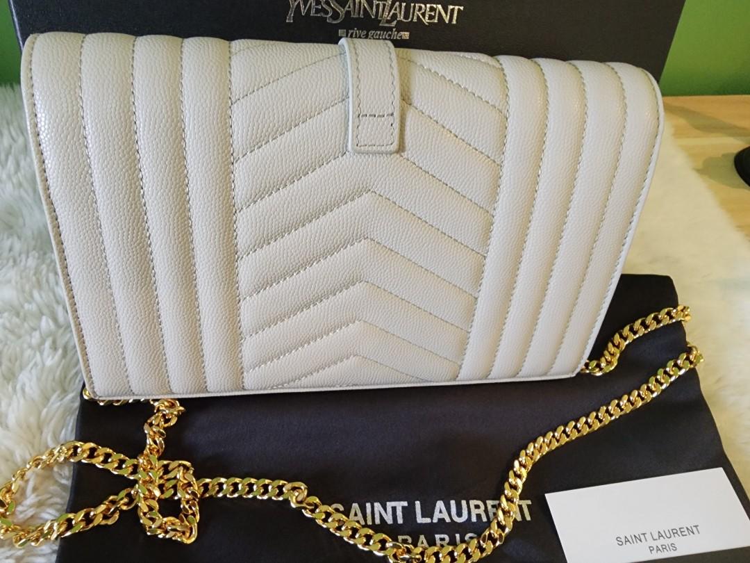 YSL Chevron Monogram WOC, Luxury, Bags & Wallets on Carousell