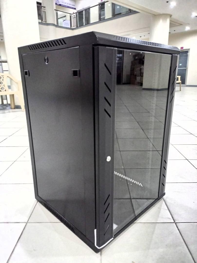 18U Wallmounted Data Cabinet W=600x D=600x H=3FT Glass Door, Computers ...