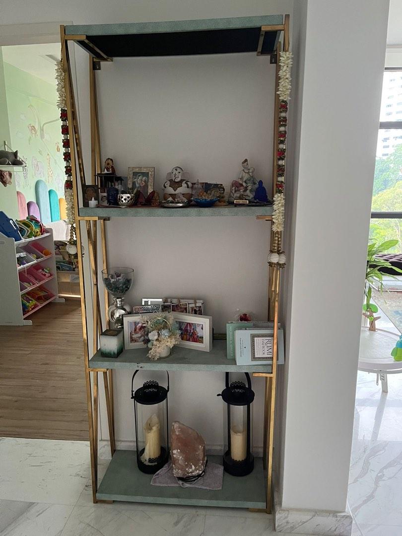 1.9m beautiful shagreen display shelves, Furniture & Home Living ...