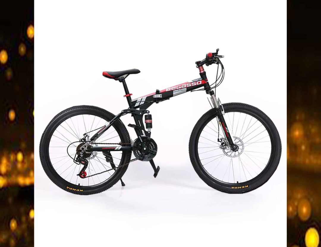 26 inch 21 Speeds Begasso Foldable Bike [Black] Foldie Full Suspension ...