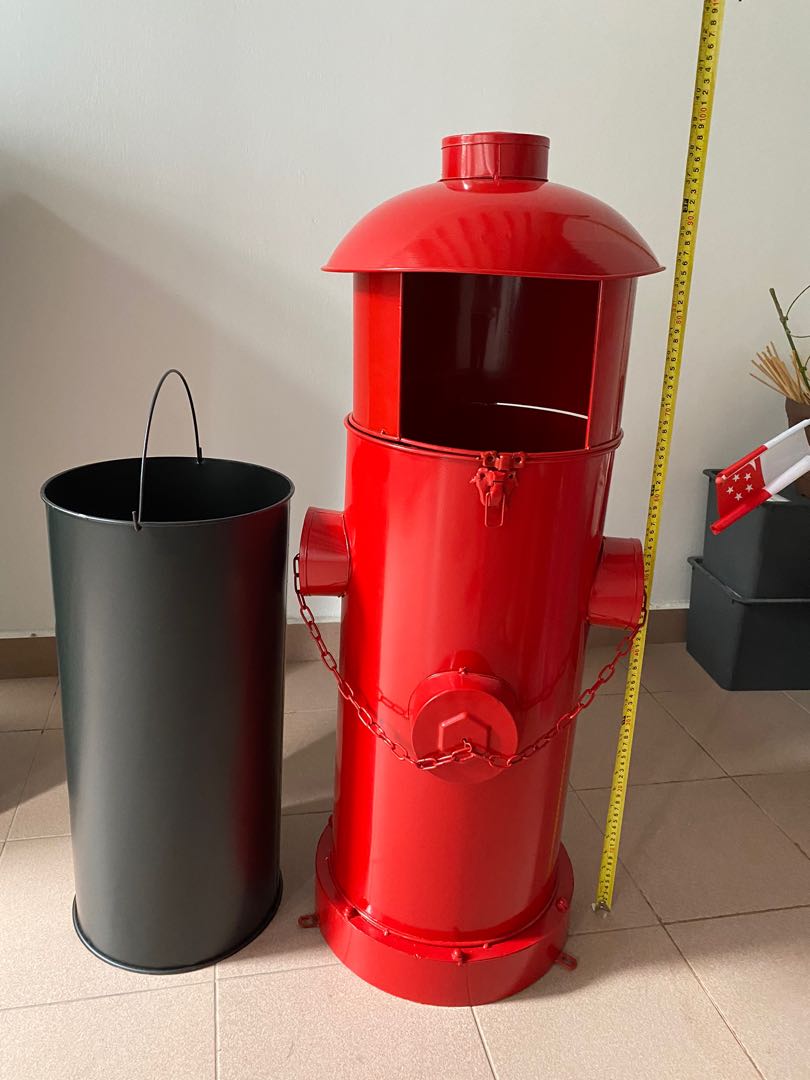 1 Piece of Red Fire Hydrant Dustbin, Furniture & Home Living, Home ...