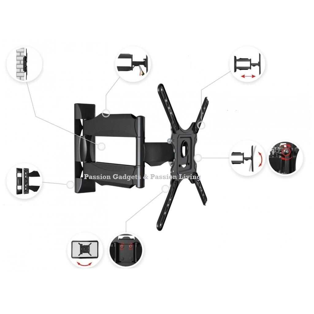 32-55inch NB P4 North Bayou Single Arm Full Motion TV Television Mount ...