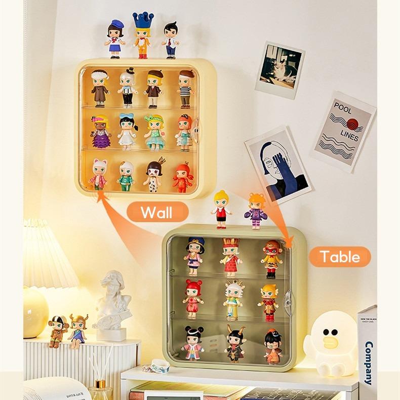 3 Layers Wall Acrylic Display Box Shelf Case Blind Box Figurine Storage ...