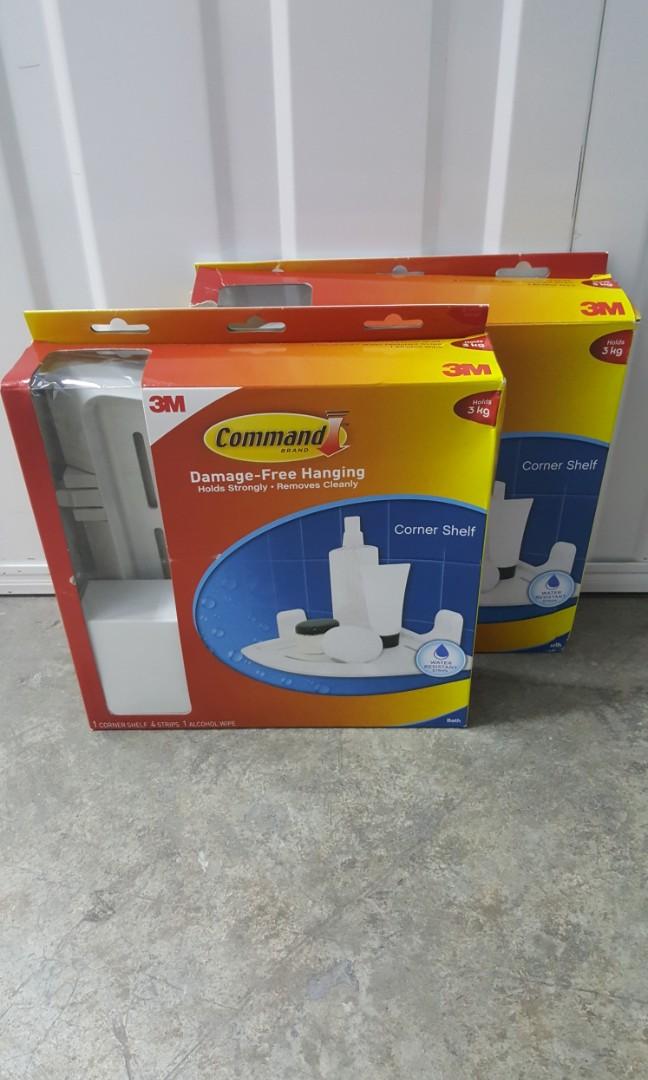 3M COMMAND CORNER SHELF (for bathroom, living room, office etc ...
