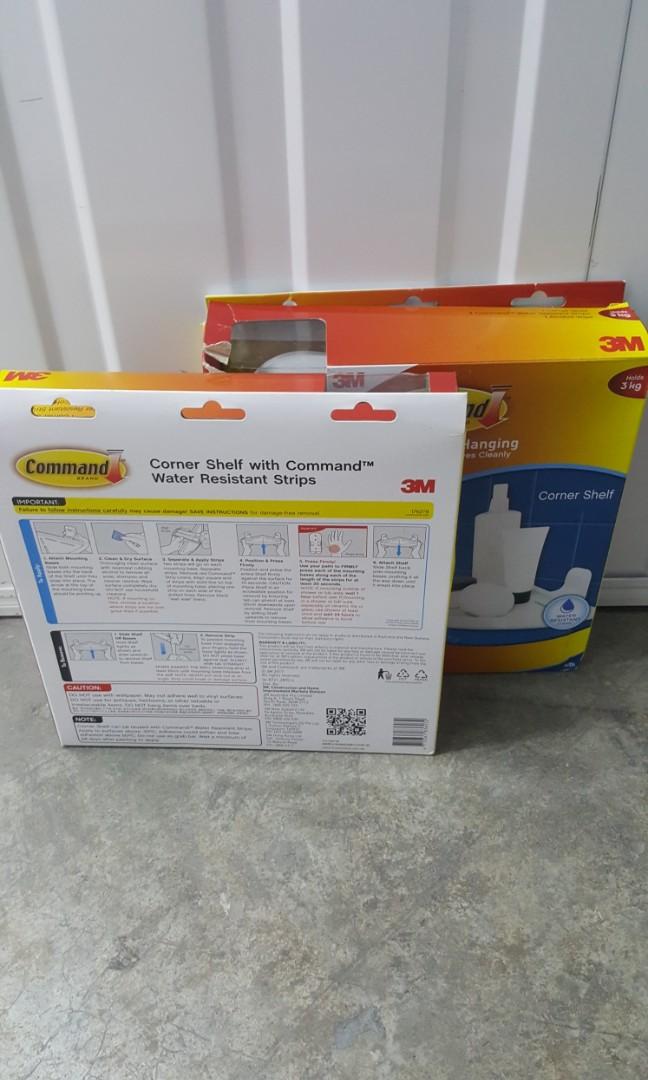 3M COMMAND CORNER SHELF (for bathroom, living room, office etc ...