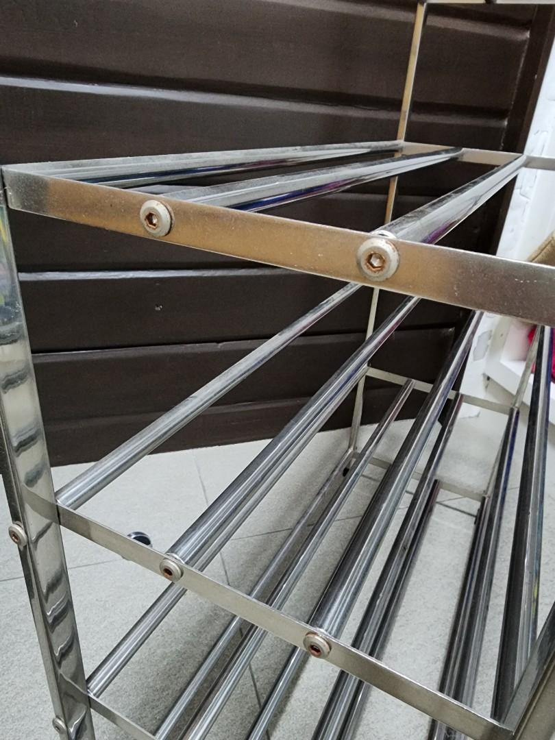 5 layer Stainless steel shoe rack, Furniture & Home Living, Furniture ...