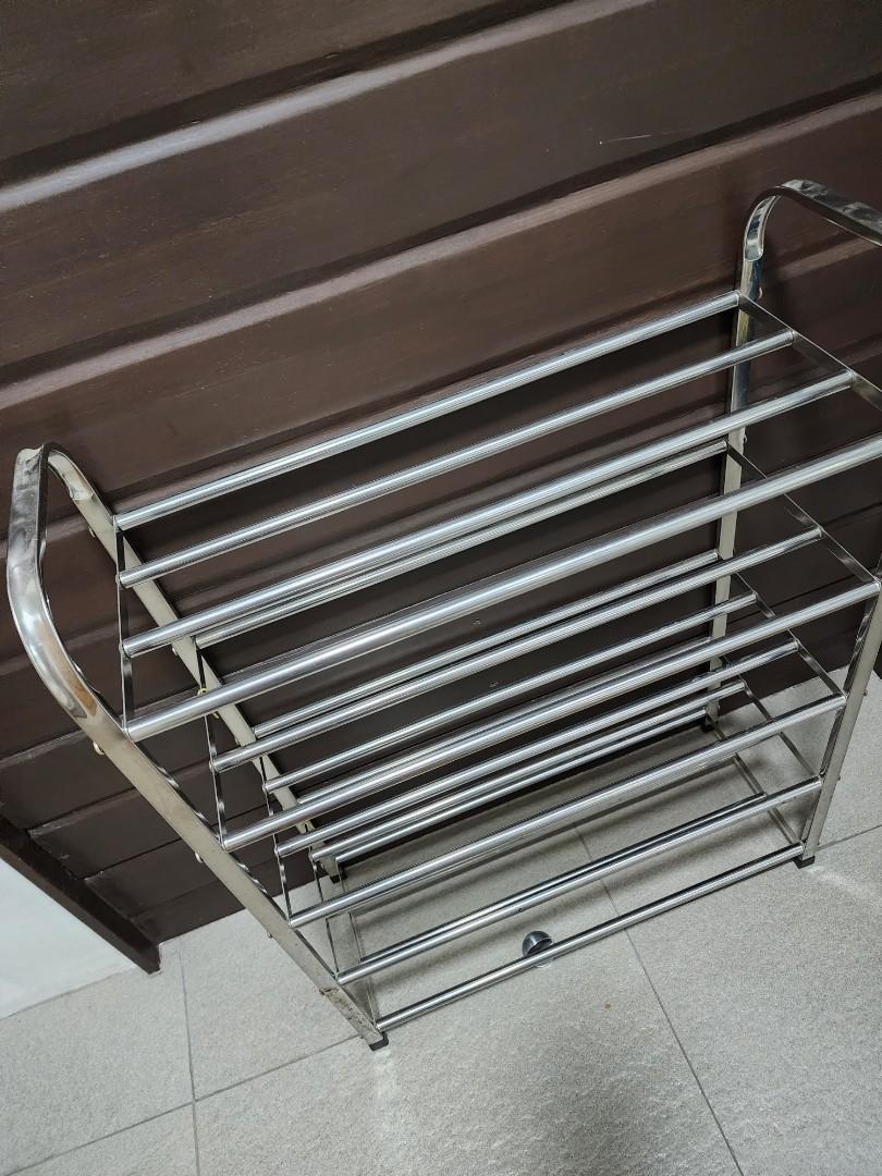 5 layer Stainless steel shoe rack, Furniture & Home Living, Furniture ...